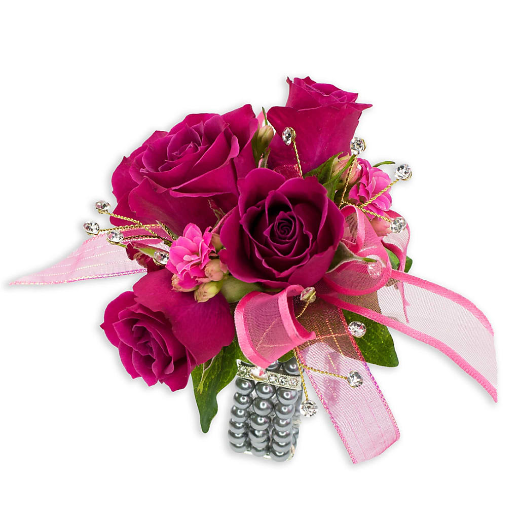 Fuchsia Wrist Corsage–The Flower Factory