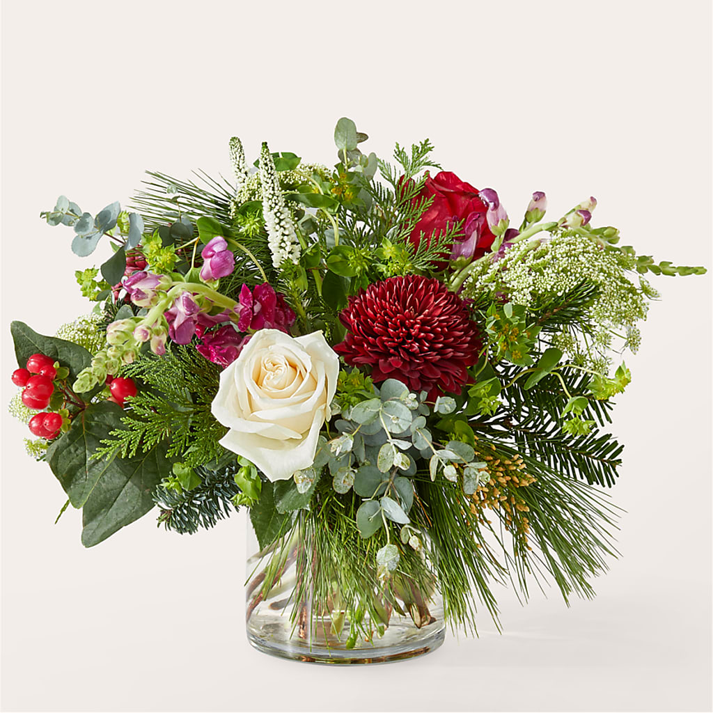 Cranberry Fizz Bouquet – red, white flower arrangement | Tarzana, CA ...