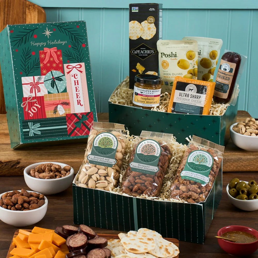 Charcuterie and Nuts Gift Tower–The Flower Factory